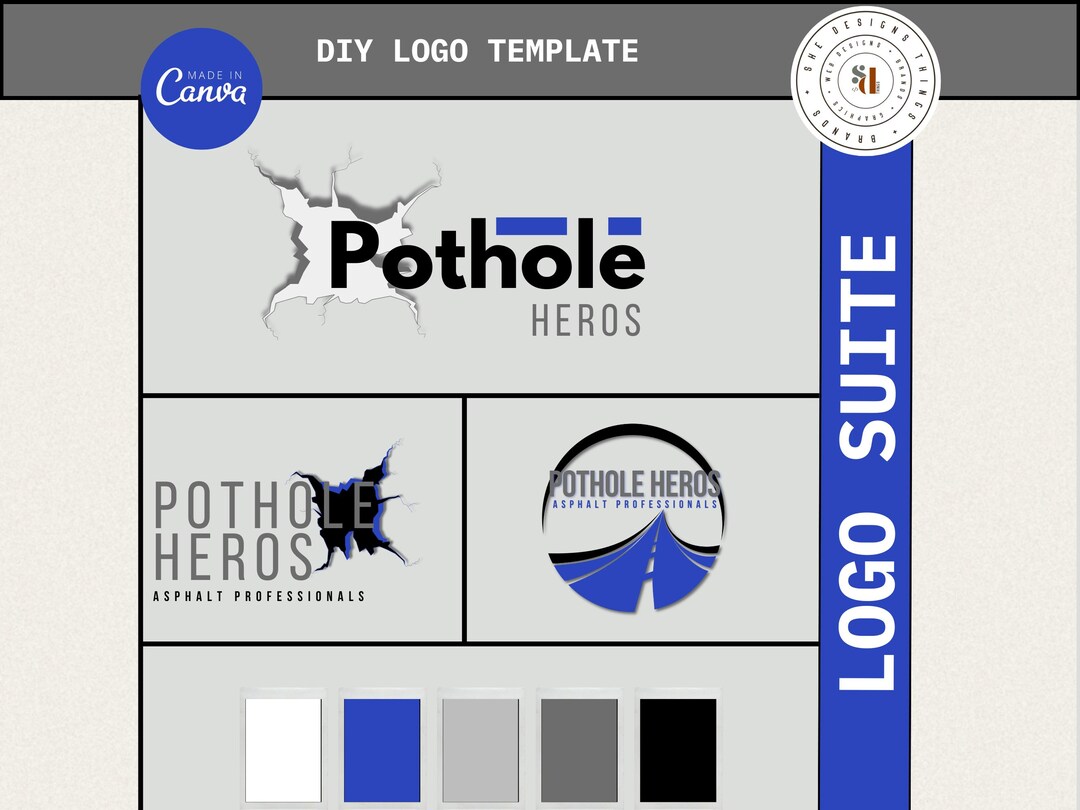 Canva Construction Logo Design | Professional Asphalt and Road Work ...