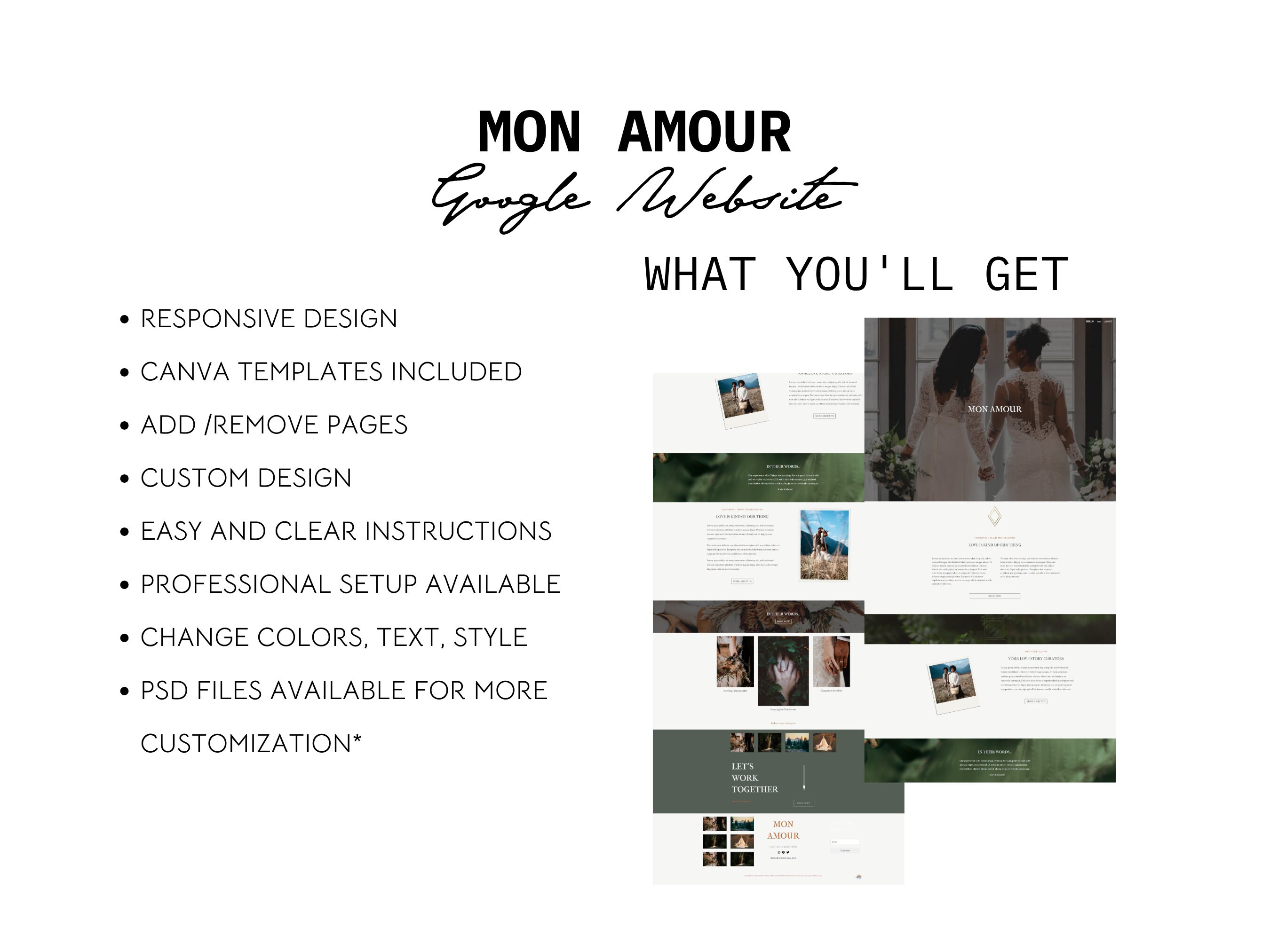 Google Sites Template | Earthy Theme for Google Sites | Photographer ...