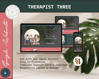 Google Site Template Green and Cream Theme for Google Sites Therapist ...