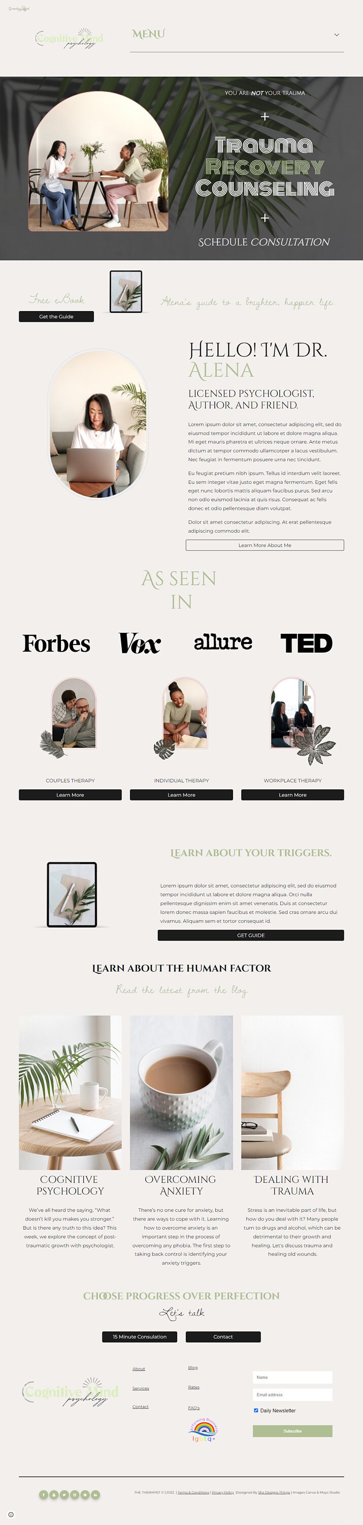 Google Site Template Green and Cream Theme for Google Sites - Etsy