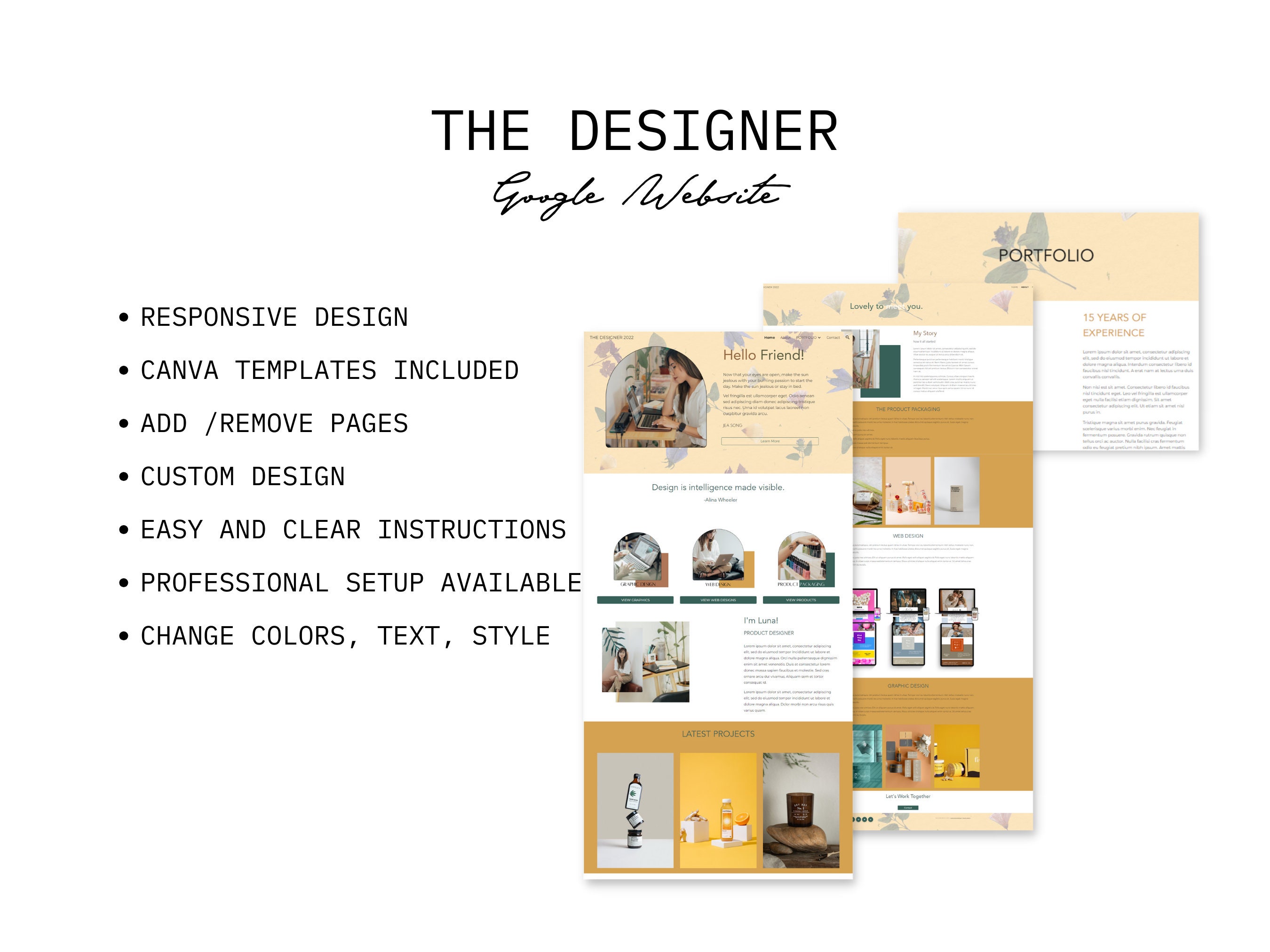 Portfolio Website Theme for Google Sites Coach Website Google Sites Web ...