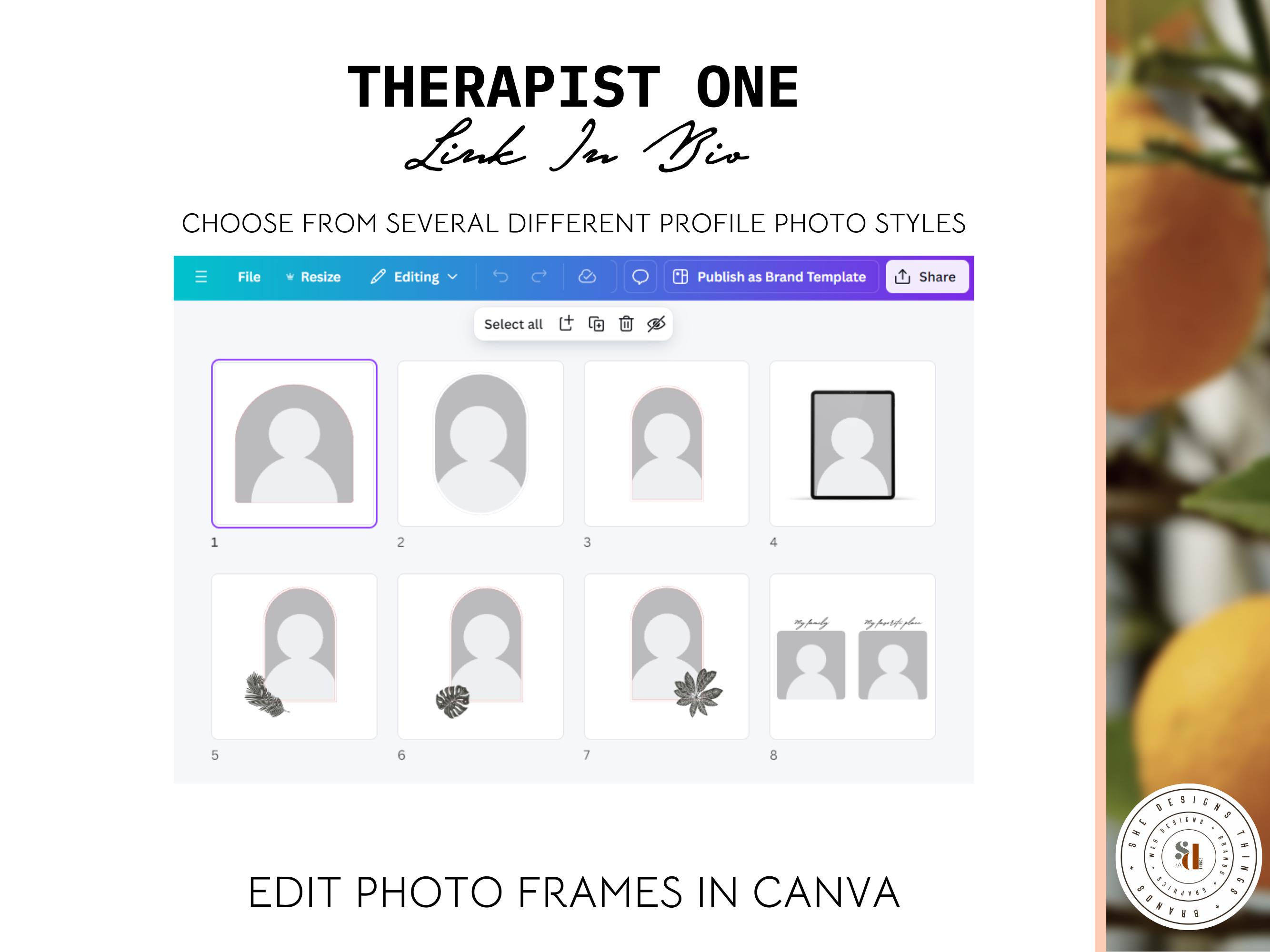 Therapist One Link in Bio Google Sites Template: Responsive Mini ...
