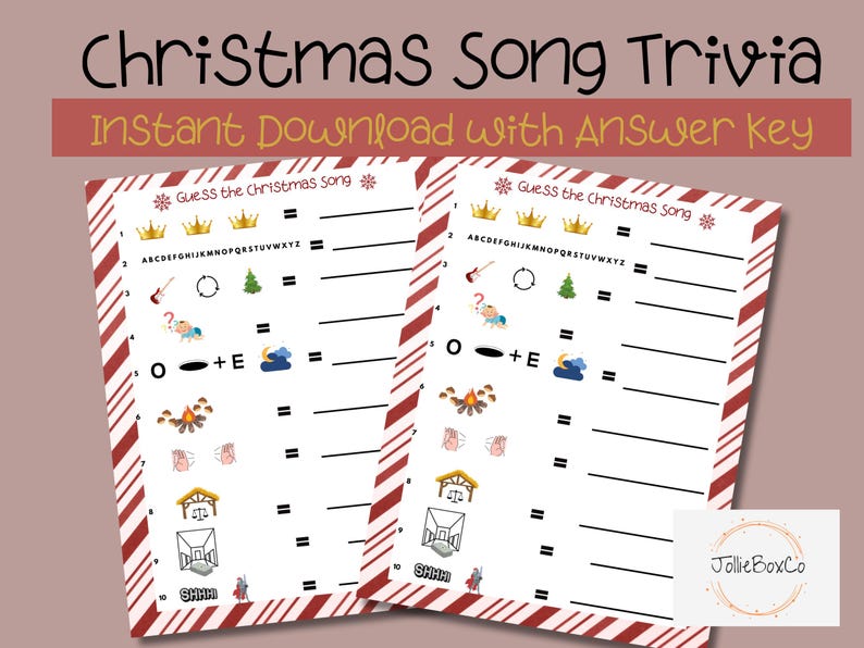 Guess the Christmas Song Printable - Etsy