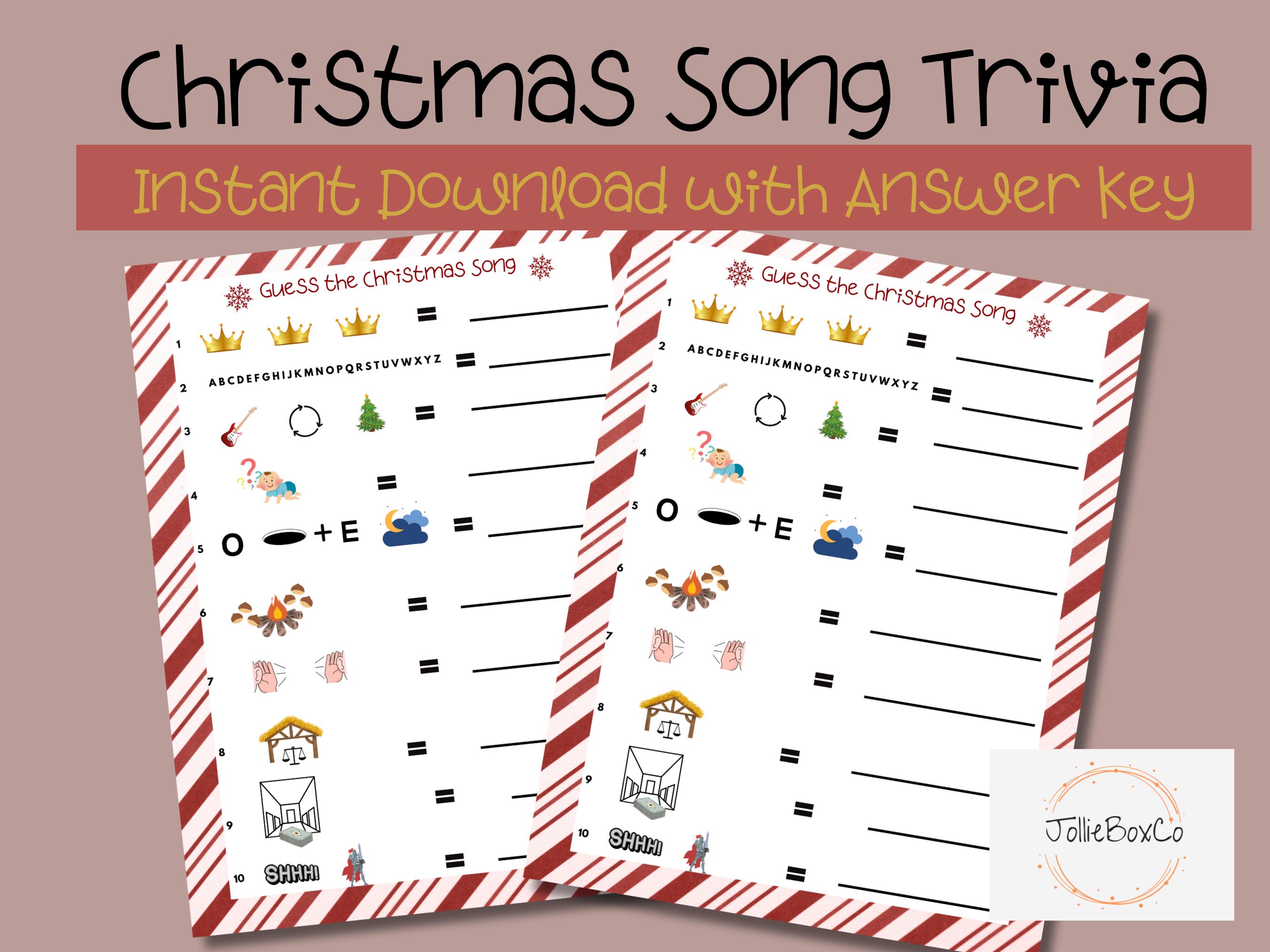 Guess the Christmas Song Printable - Etsy