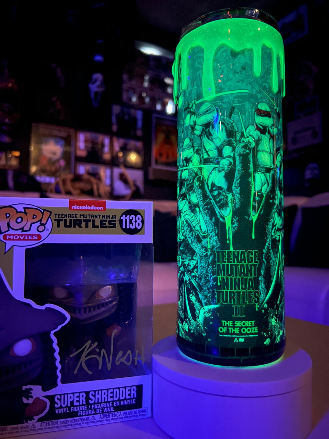 TMNT "secret of the Ooze" 3D Glow in the Dark 30oz Tumbler - Etsy