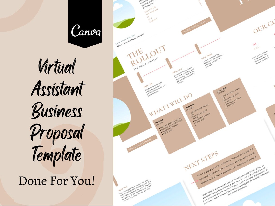 Virtual Assistant Proposal Template / Done for You Canva - Etsy Australia