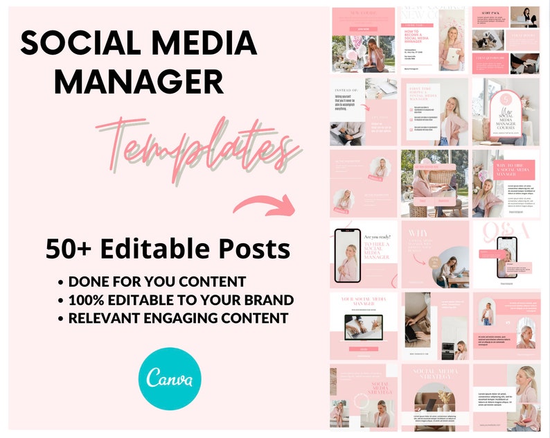 Customizable Instagram Templates for Social Media Managers Editable in ...