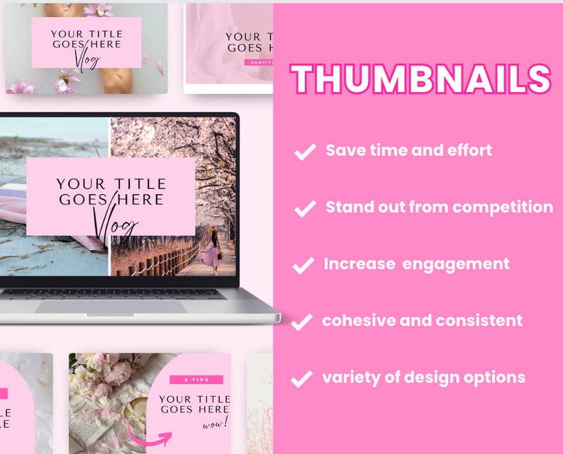 Editable Youtube Thumbnail Templates Pro Canva Pack for Engaging ...