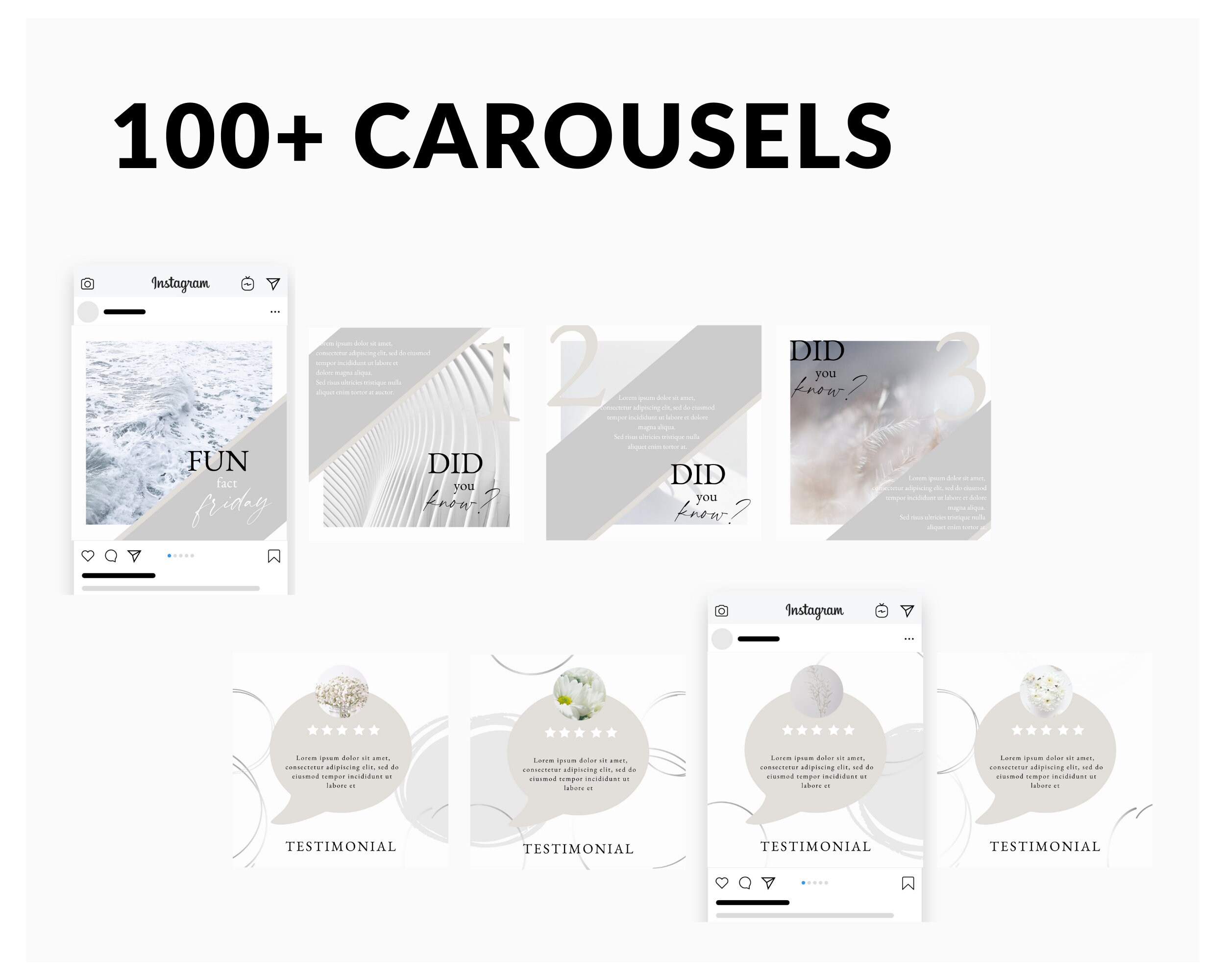 Modern, White, Bright Instagram Templates Coach Templates Templates for ...