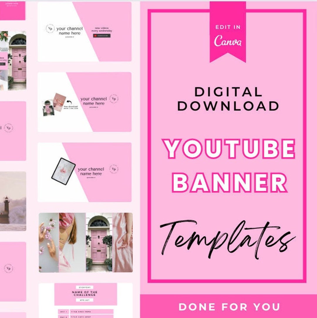 Engaging Youtube Banners - Editable Canva Templates, Set of 10, Boost ...