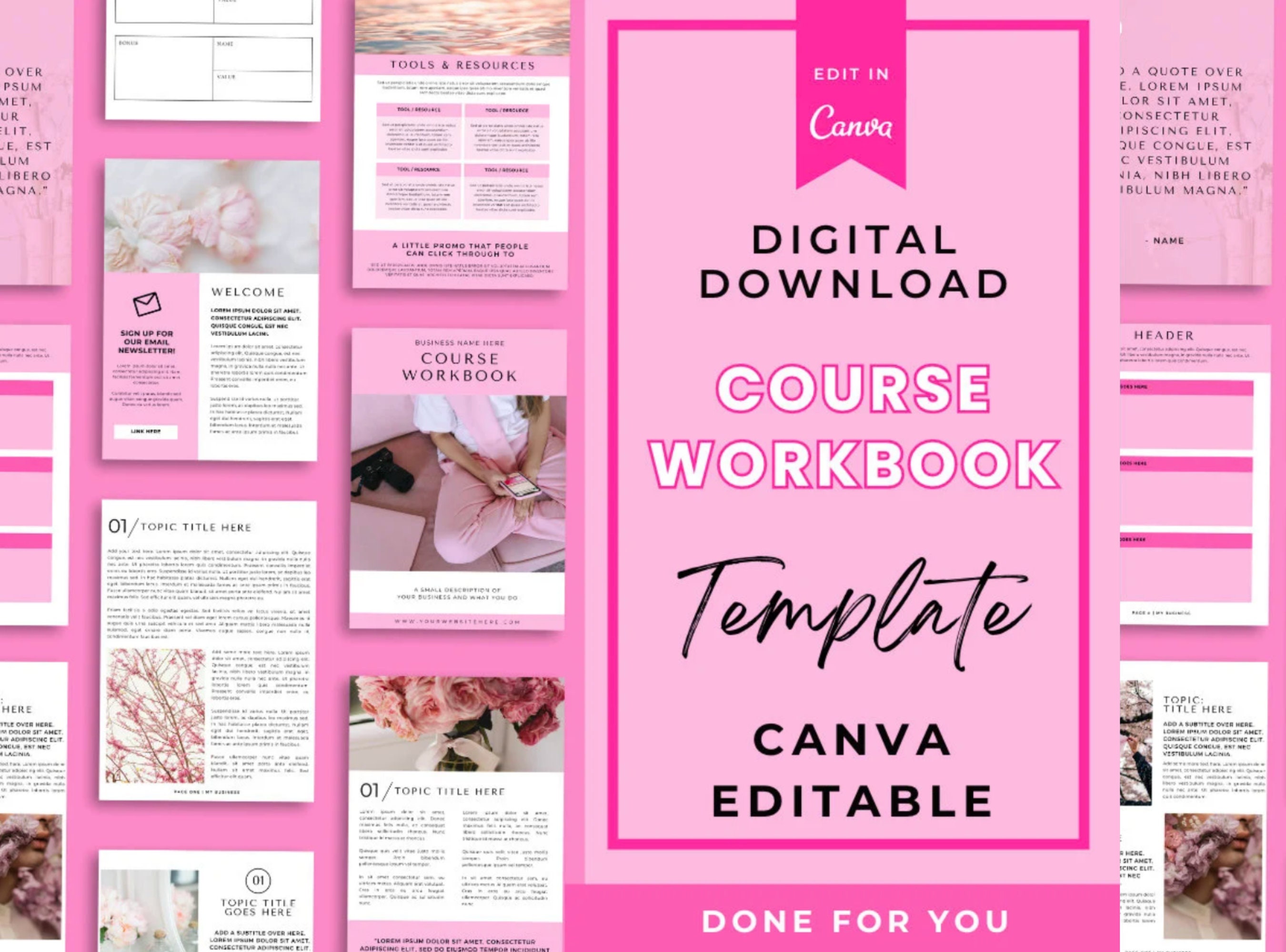 Editable Course Workbook Template DIY Learning Material 39 - Etsy
