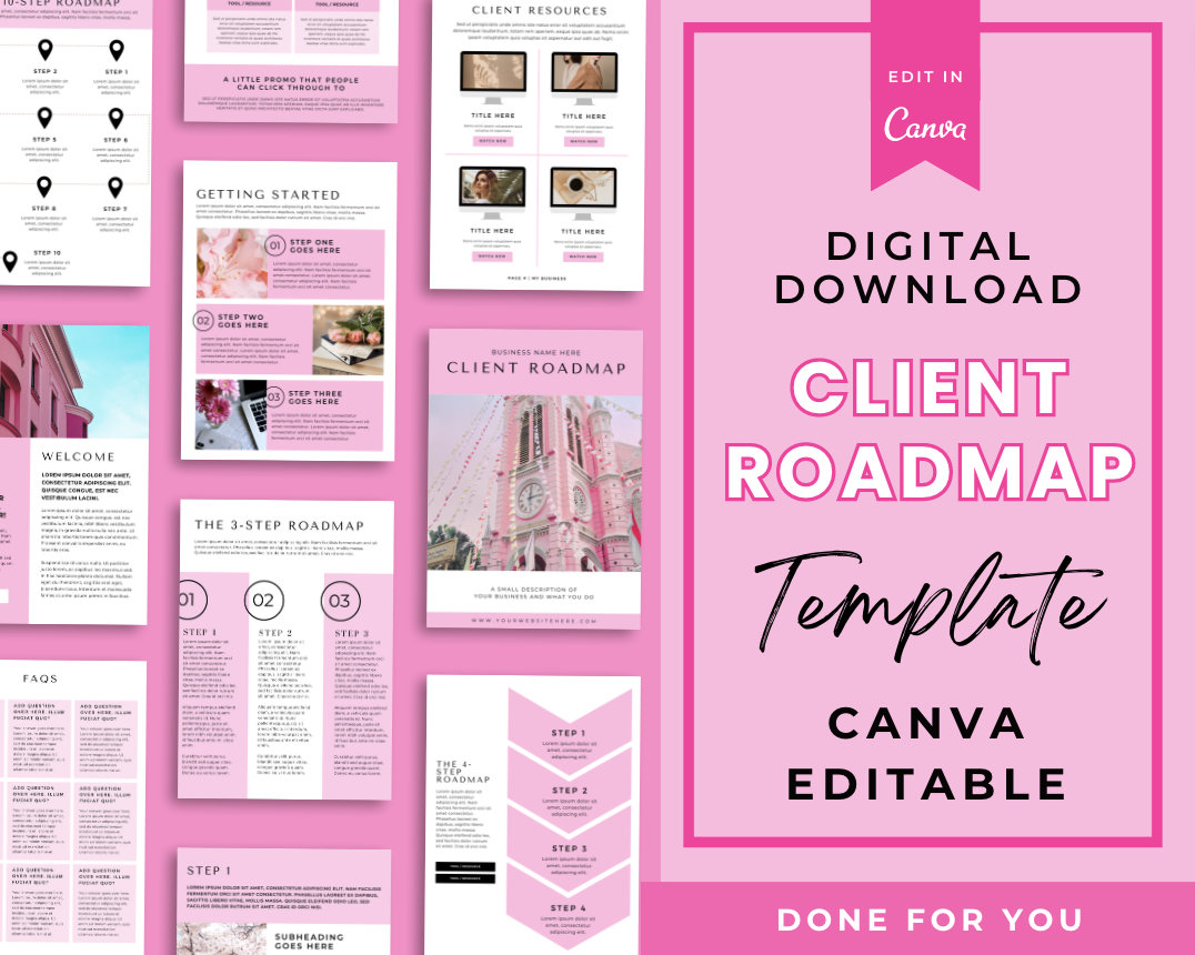 Roadmap CANVA Template Editable & High Quality Perfect for Project ...