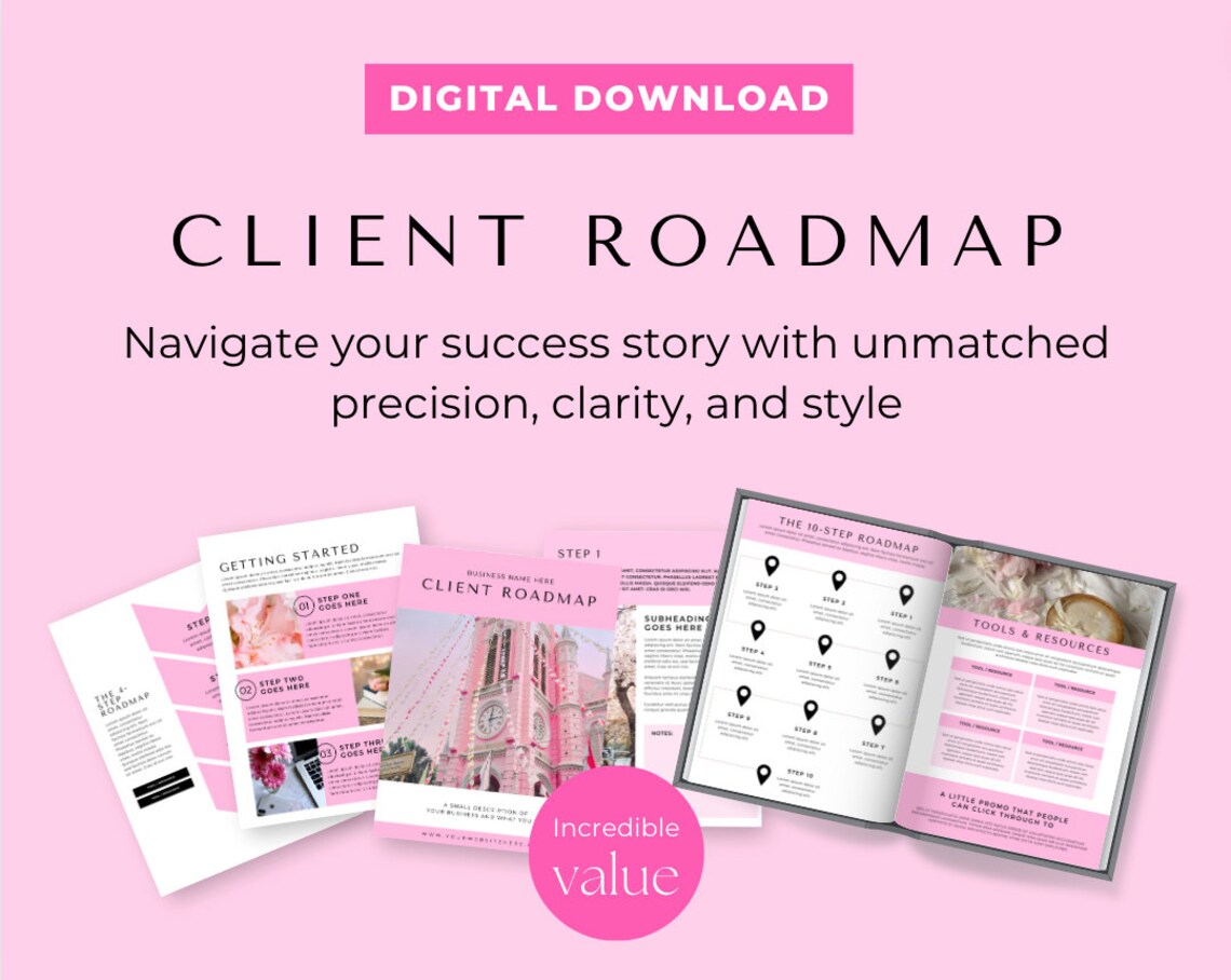 Roadmap CANVA Template Editable & High Quality Perfect for Project ...