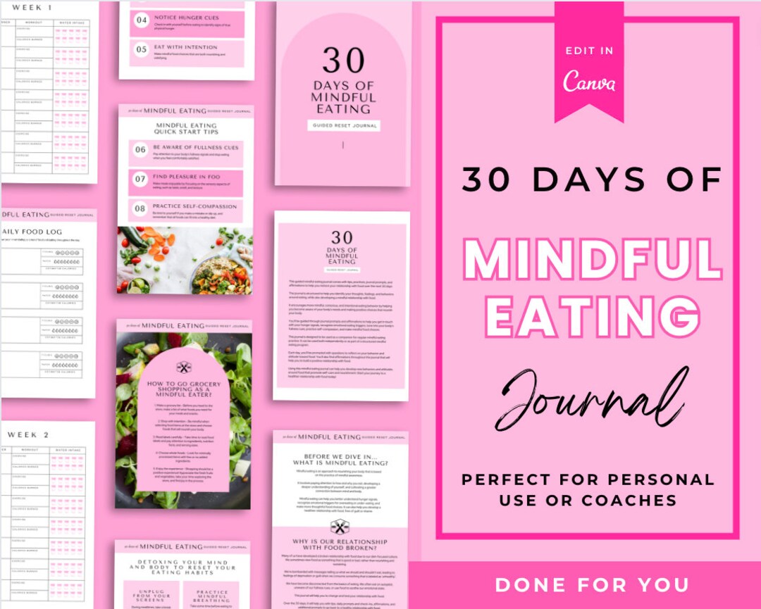 30-day Mindful Eating Workbook Digital Download Personal - Etsy