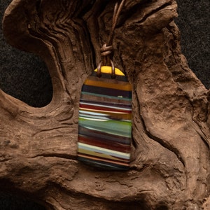 Surfite Surf Stone Freeform Pendant With a Minimalist Leather Cord ...