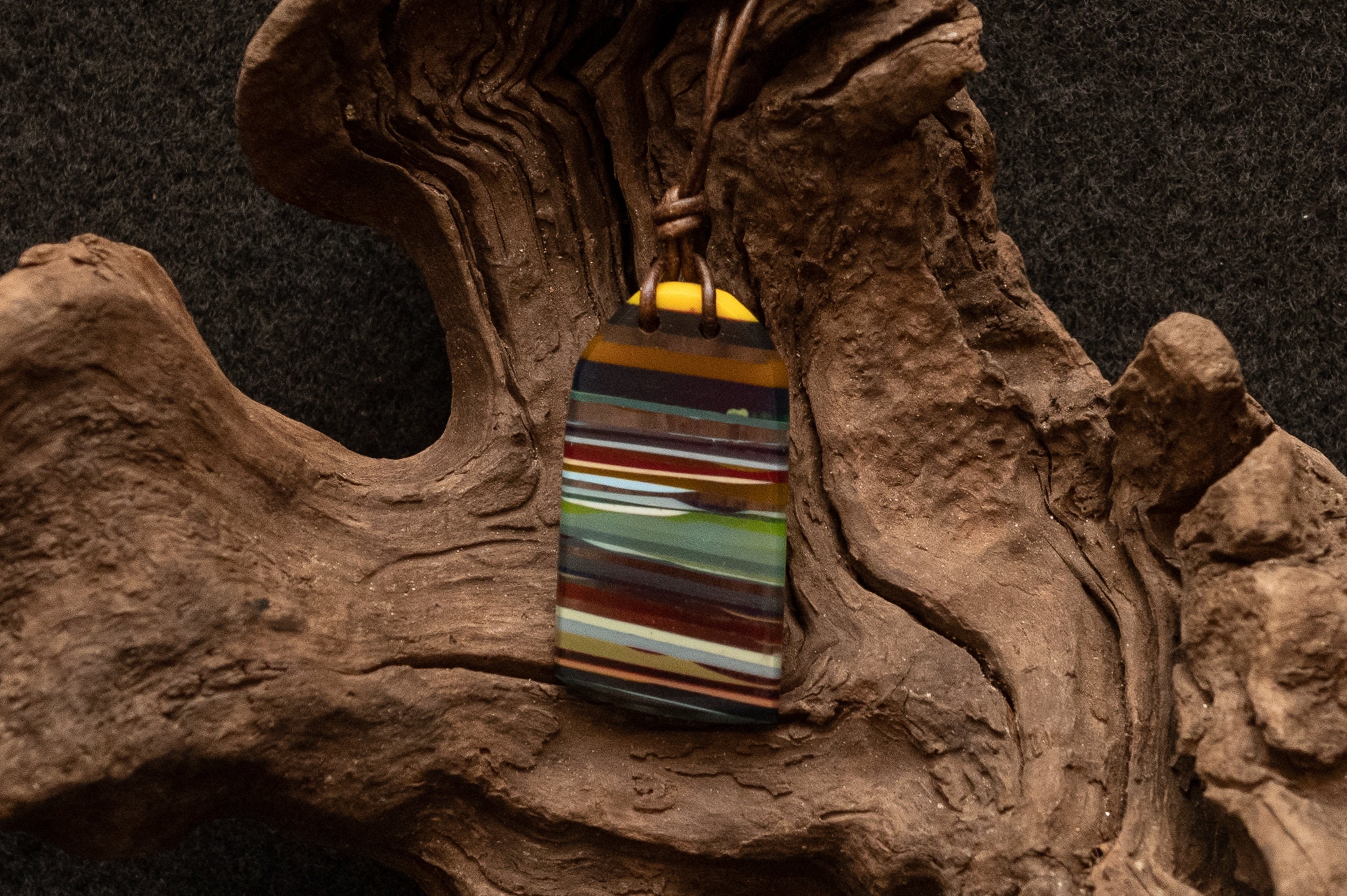 Surfite Surf Stone Freeform Pendant With a Minimalist Leather Cord ...