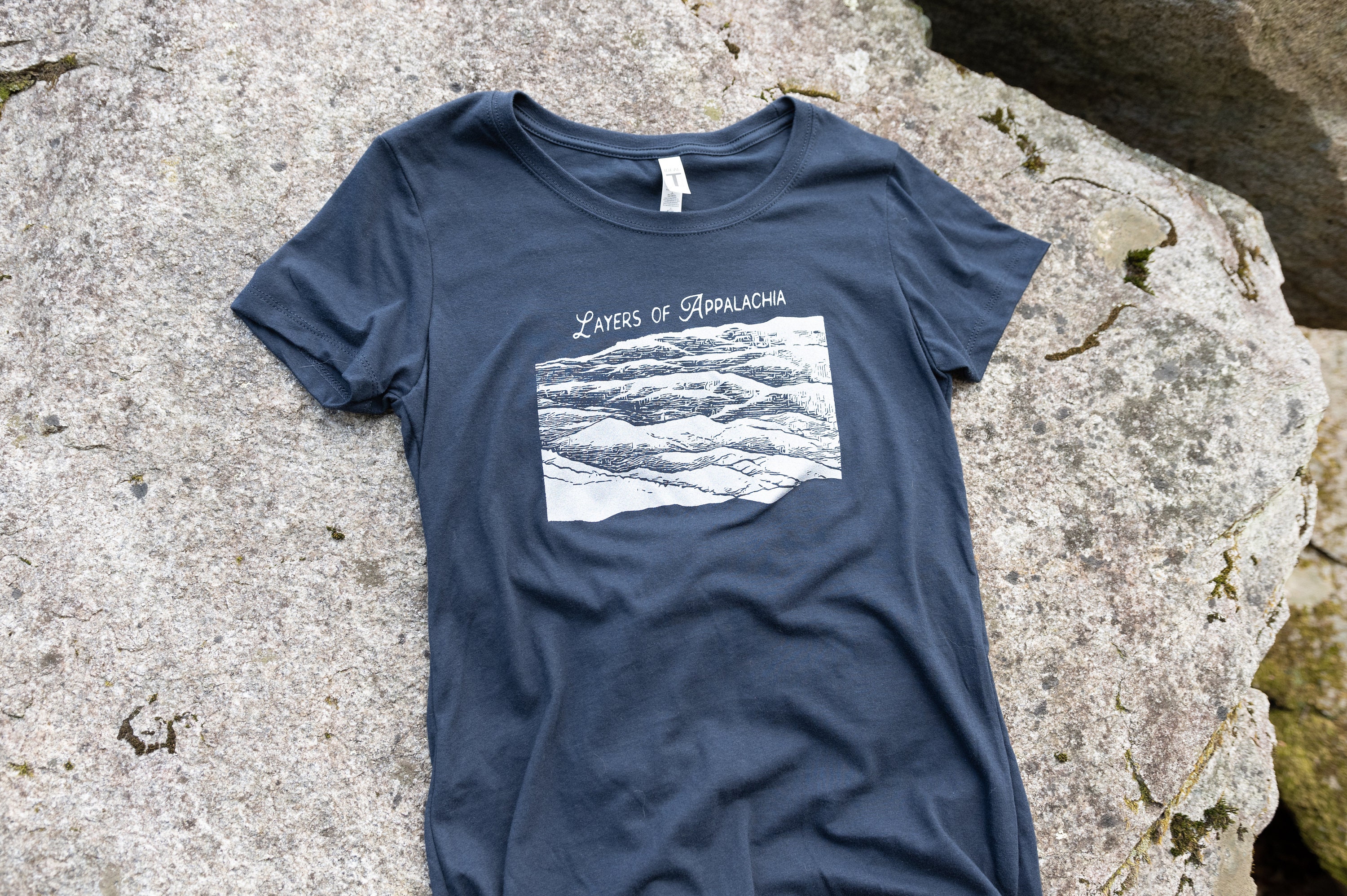 Women's Layers of Appalachia Shirt / Silver Print / Waterrock Knob ...