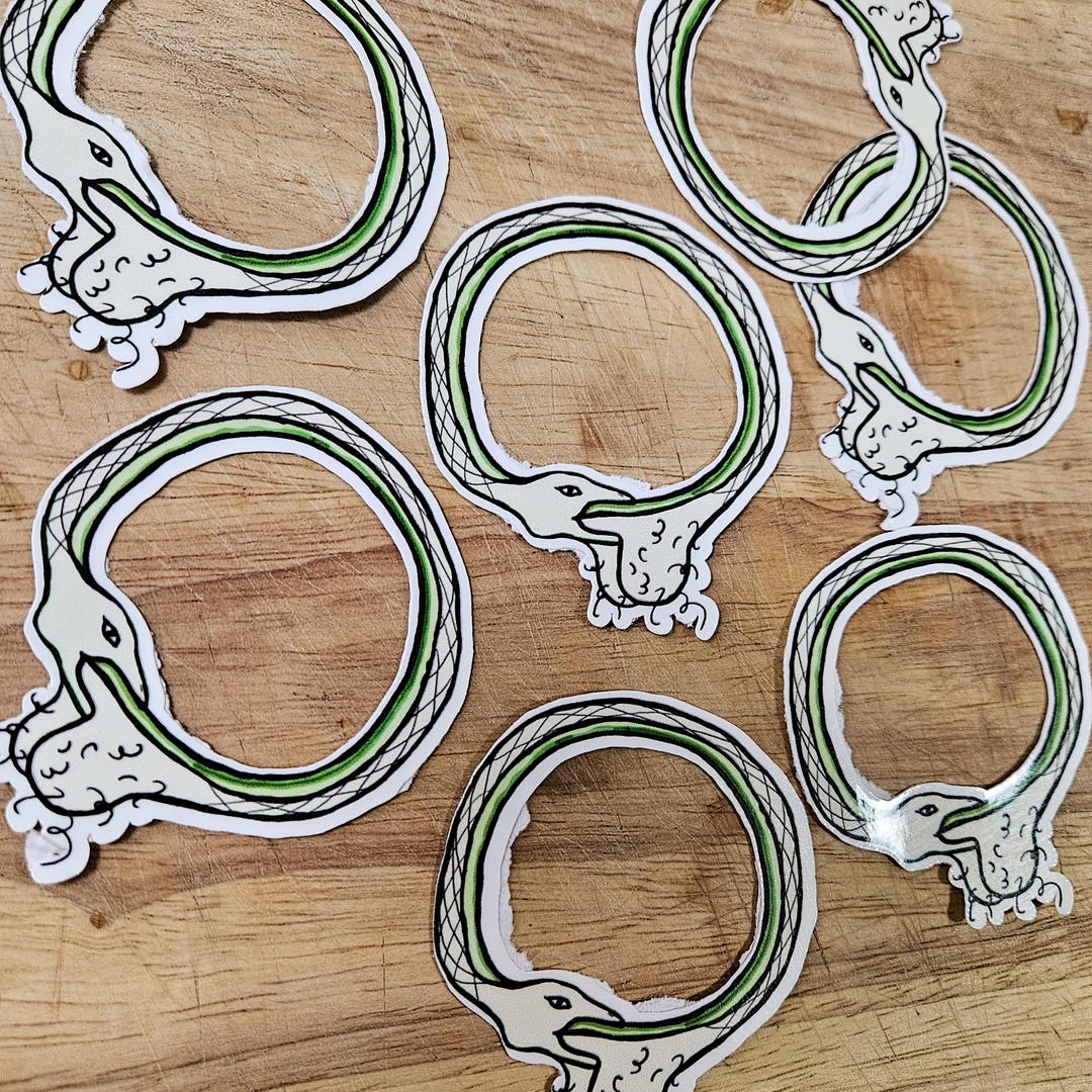 Ouroboros Serpent Stickers, 4pc. or 1pc - Etsy