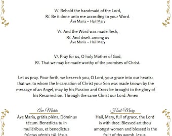 Angelus Latin Catholic Prayer Card / Printable A4 Wall Art / Christian ...