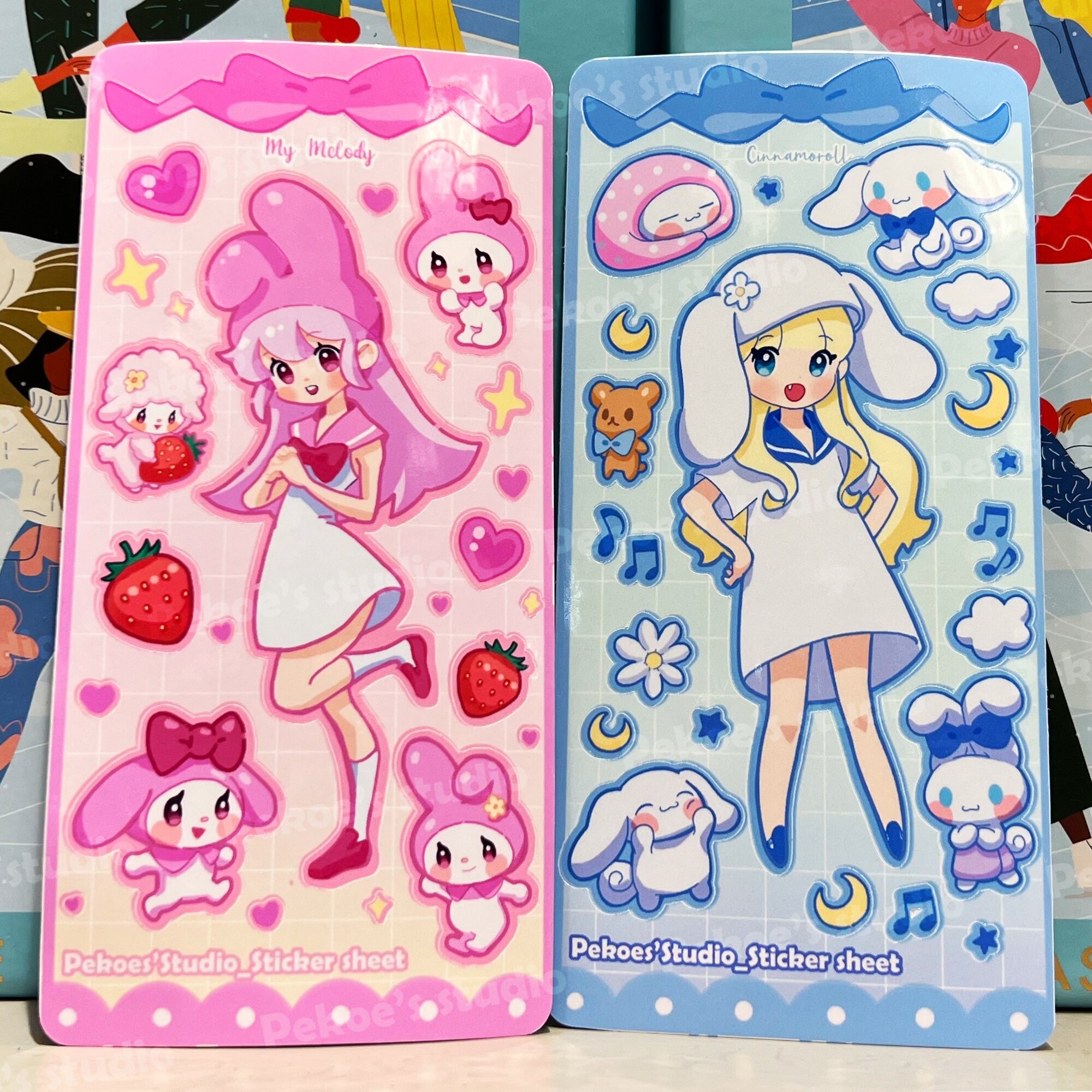 Kawaii Girl Characters Sticker Sheet - Etsy