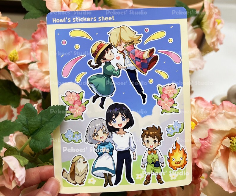 Anime Sticker Sheet, Howl's Sticker Sheet. Kawaii Diary Sticker Sheet ...