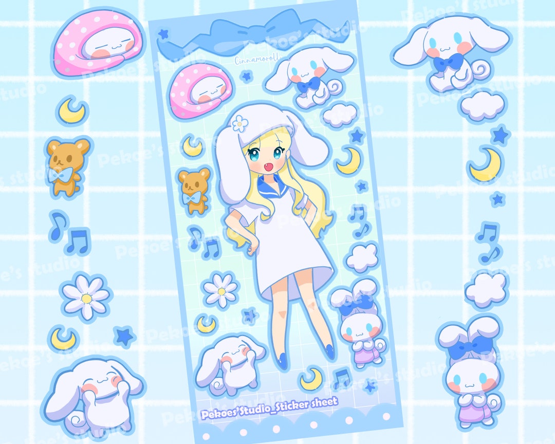 Kawaii Girl Characters Sticker Sheet - Etsy