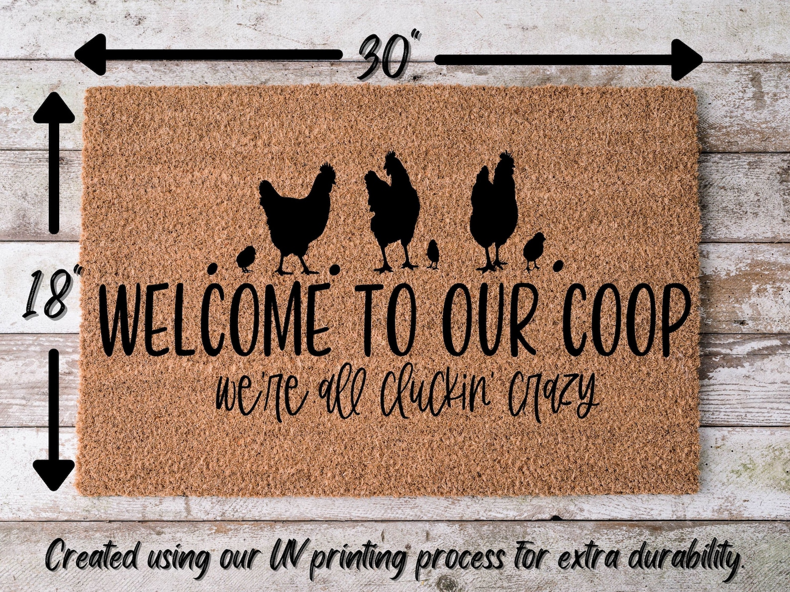 Chicken Doormat, Welcome to Our Coop Doormat, Chicken Decor, Chicken ...