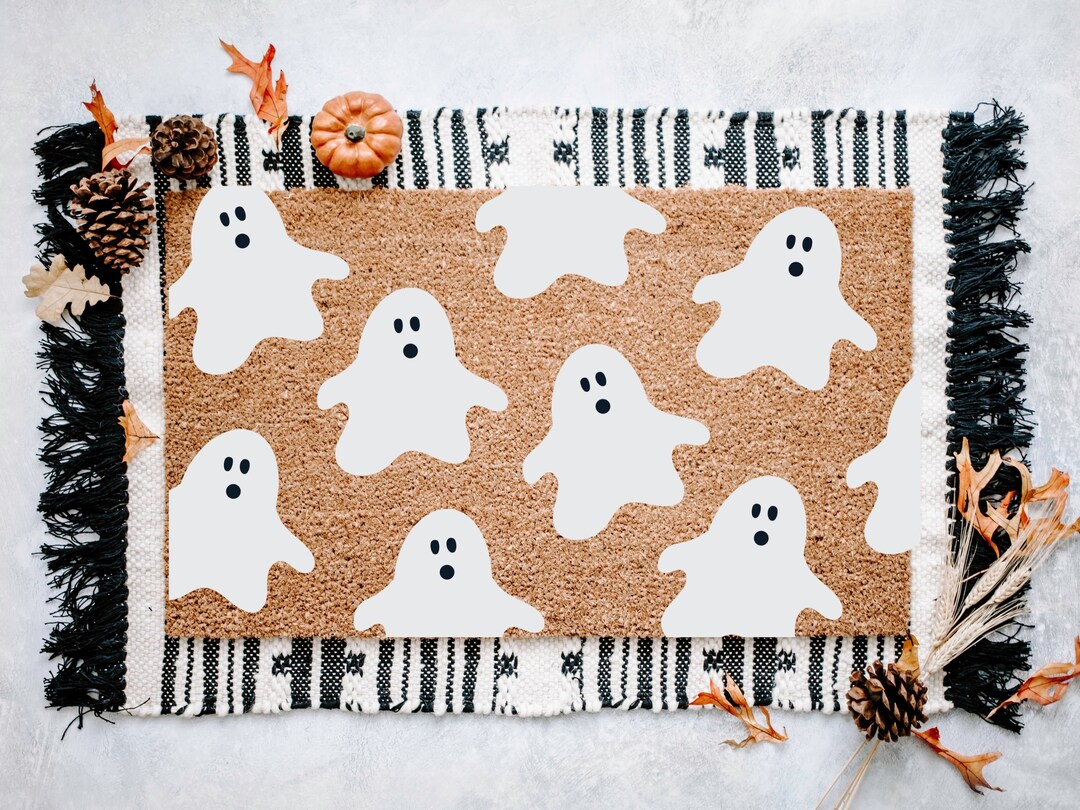 Ghosts Halloween Doormat, Outdoor Coir Doormat, Halloween Porch Decor ...