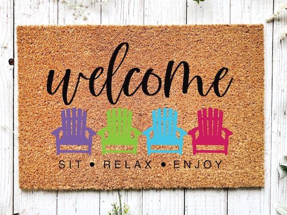 Welcome Mat Beach Doormat New Pool House Housewarming Gift | Etsy