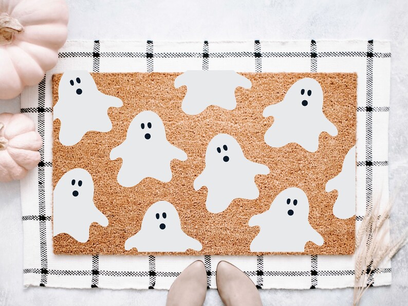 Ghosts Halloween Doormat Outdoor Coir Doormat Halloween - Etsy