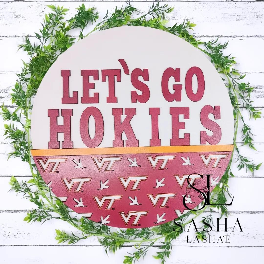 Let's Go Hokies Sign | Virginia Tech Wall Art | VT Hokies Decor ...