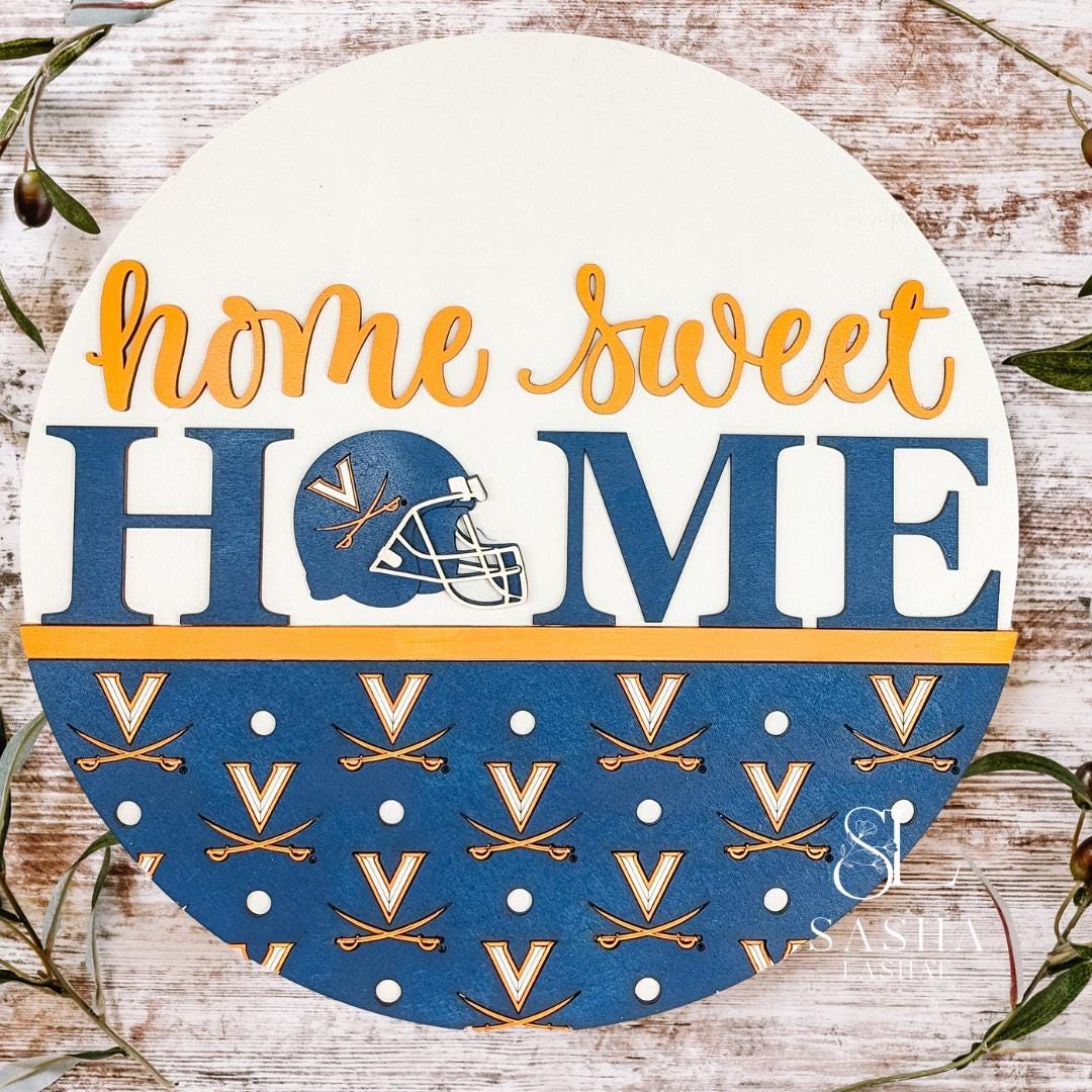 Home Sweet Home UVA Football Sign | Virginia Saber Logo | UVA Cavaliers ...