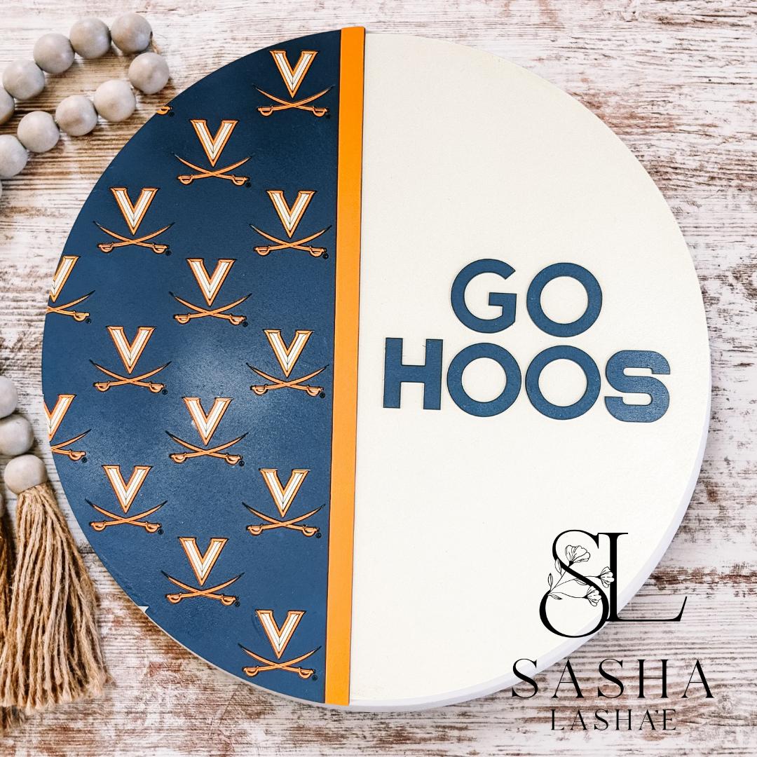 Go Hoos Sign | Virginia Saber Logo | UVA Cavaliers Decor | School ...