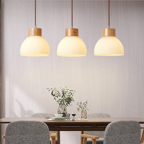 Walnut Wooden and Glass Pendant Lightlight Fixture ceiling - Etsy