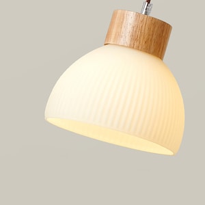 Walnut Wooden and Glass Pendant Light,light Fixture ,ceiling Pendant ...