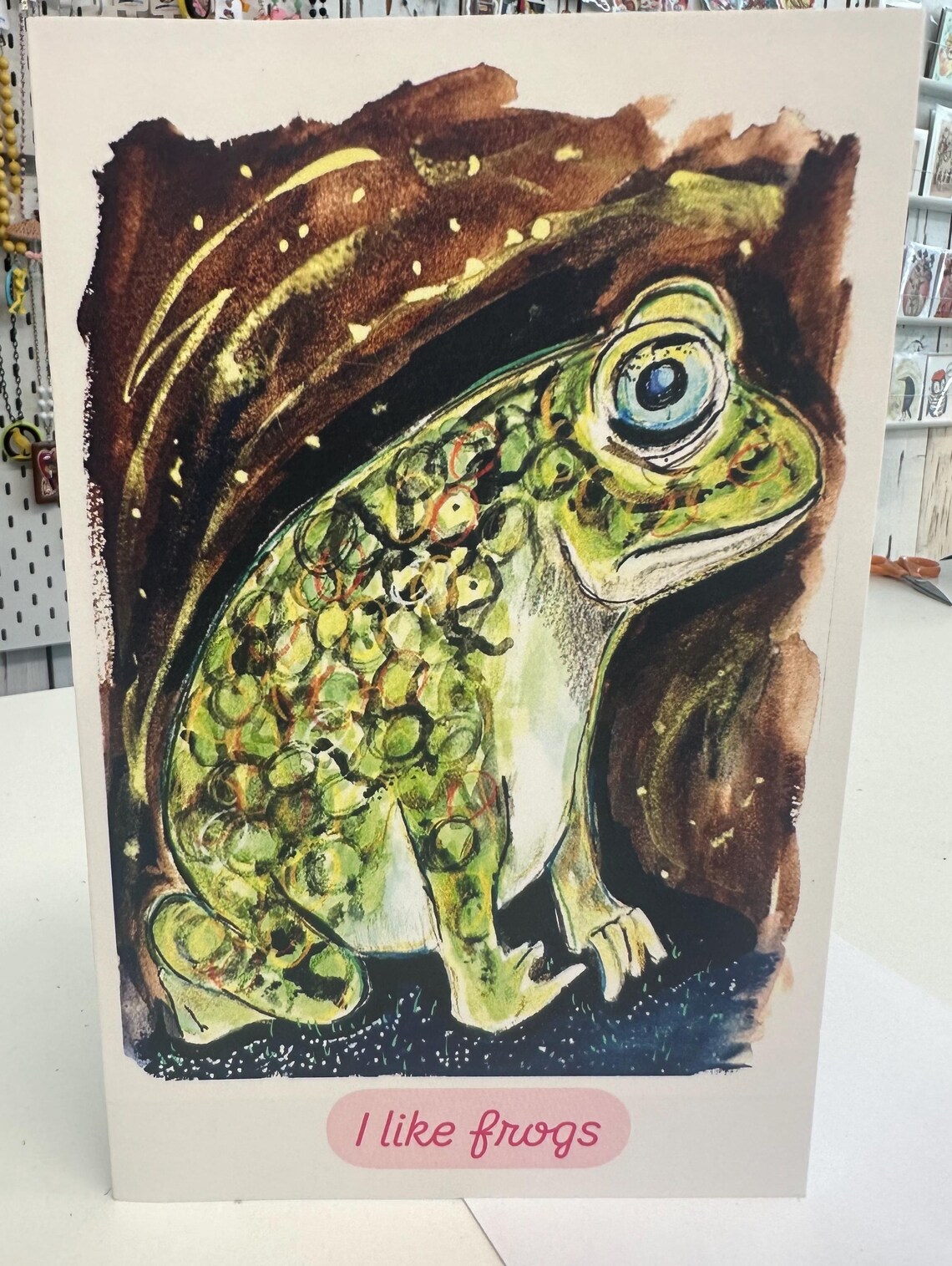 Frog Card With Envelope | Frog Greeting Card Handmade | Frog Card - Etsy