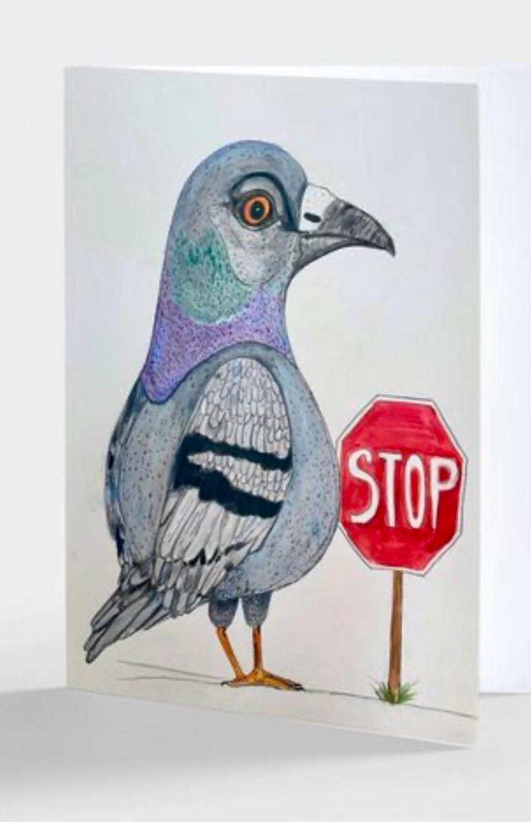 Stop That Pigeon Folded Note Card With Envelope | Pigeon Greeting Card ...