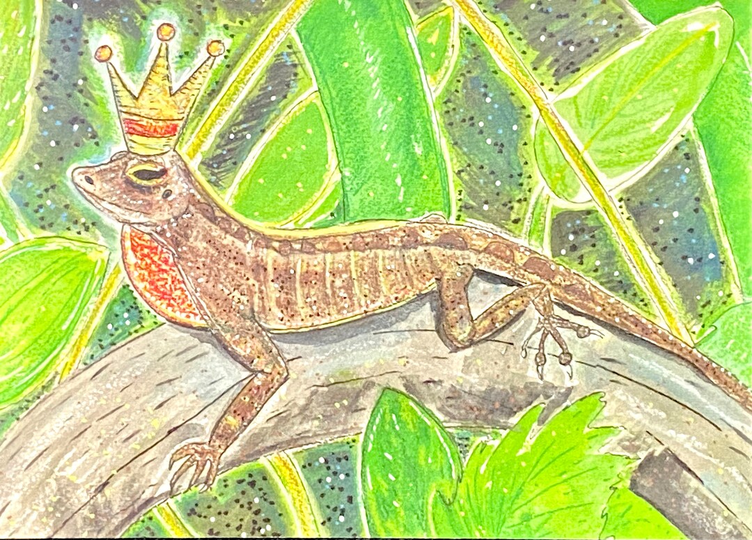 LIZARD KING Folded Note Card With Envelope | Lizard Greeting Card ...