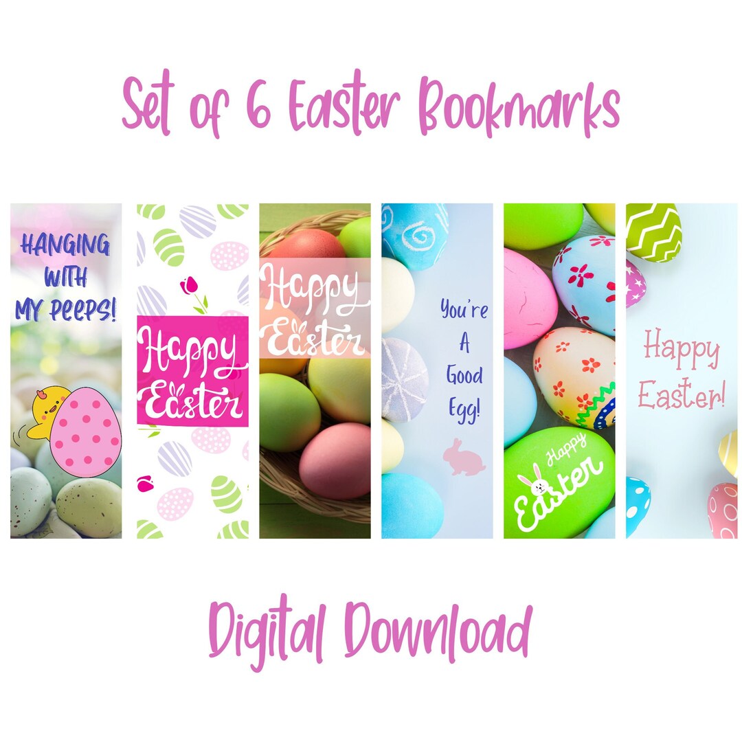 Set of 6 Easter Bookmarks, Digital Bookmarks to Download - Etsy