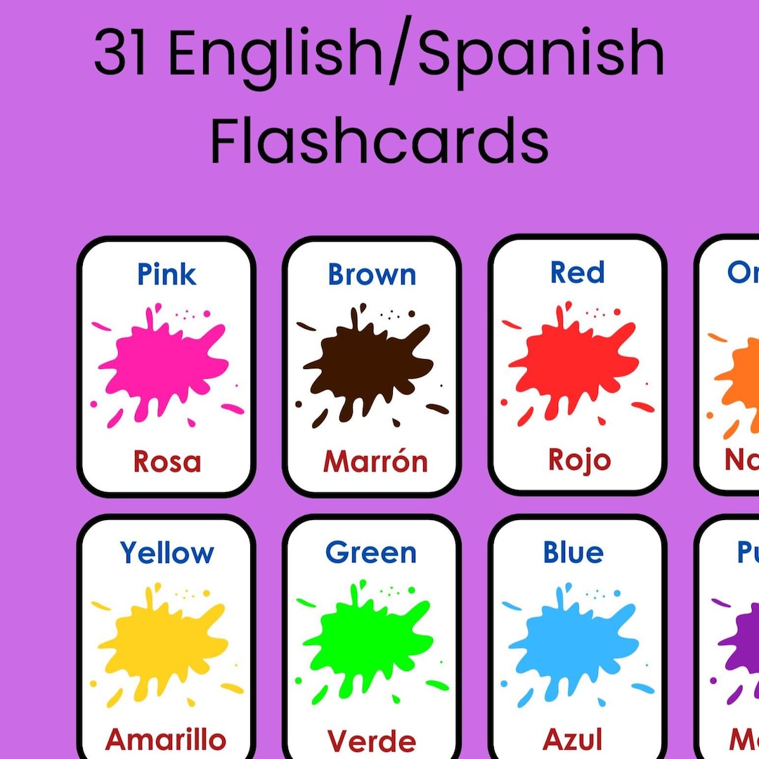 Bilingual English Spanish Flashcards | Colors, Shapes, Numbers 1-10 ...