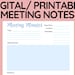 Meeting Notes Pdf, Meeting Notes, Meeting Minutes, Meeting Note Taking ...