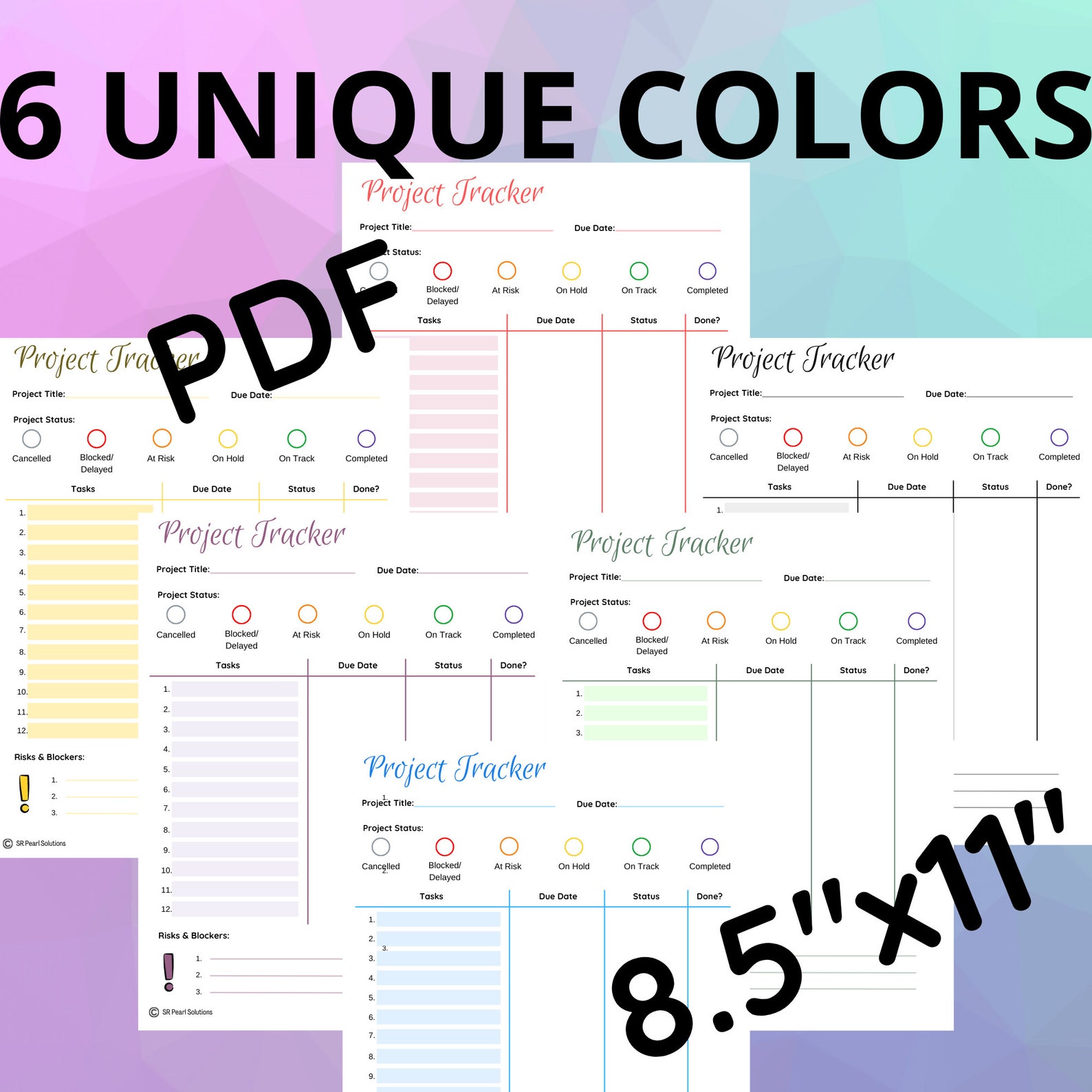 Digital Project Tracker Template | Project Timeline, Tasks (PDF) - Etsy