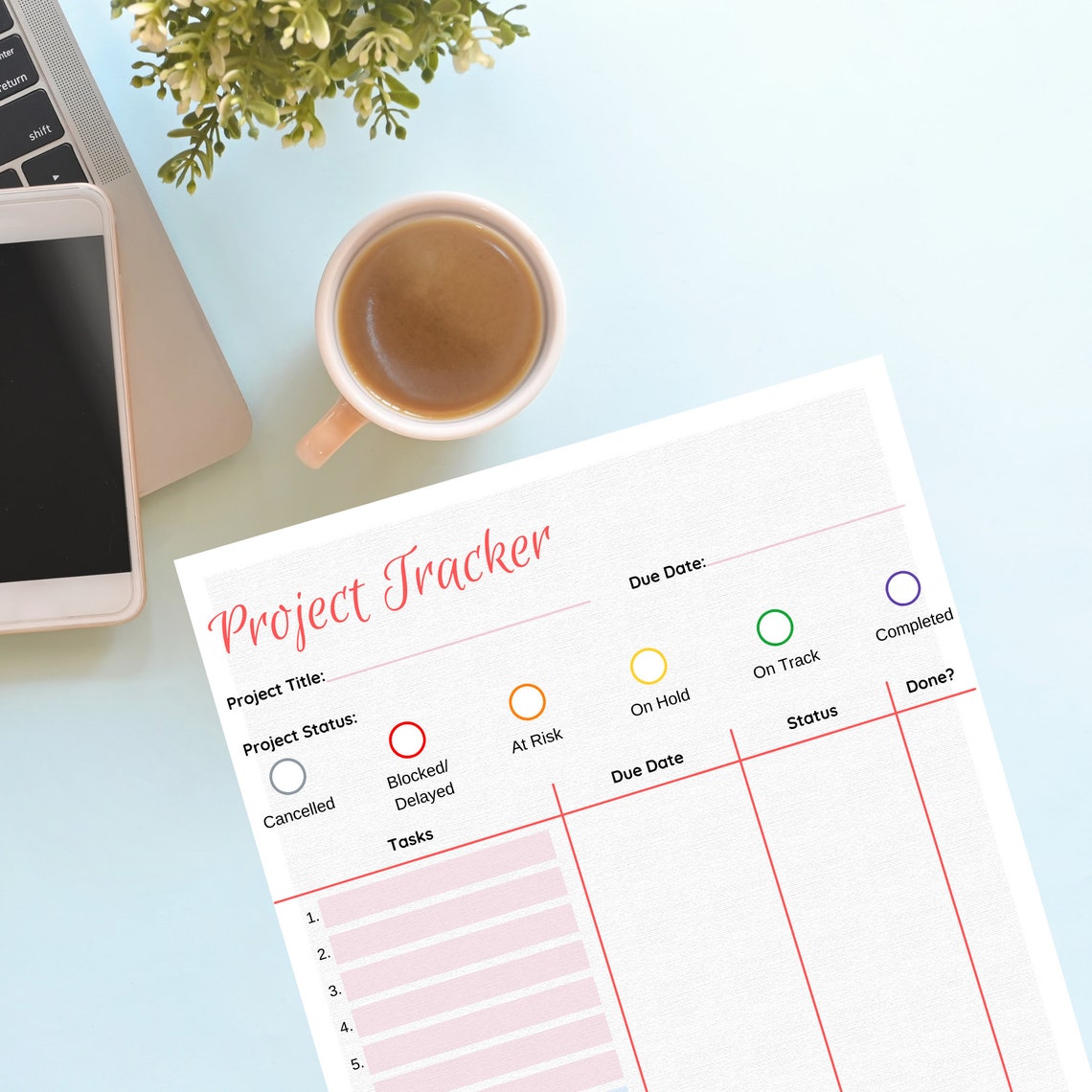 Project Tracking Pdf | Digital Project Tracker Template | Project ...