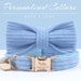 Custom Cat Collar Bell Bow in Blue Corduroypersonalized - Etsy