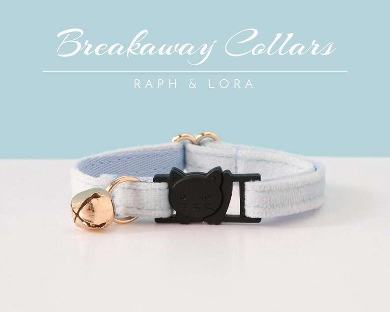 Breakaway Cat Collar With Quick Release Clasp, Baby Blue Velvet ...