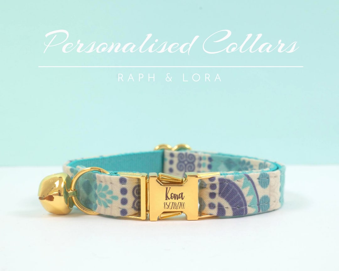 Kitten Cat Collar Lead Bow, Boho Cat Collar Bell, Handmade Kitten ...