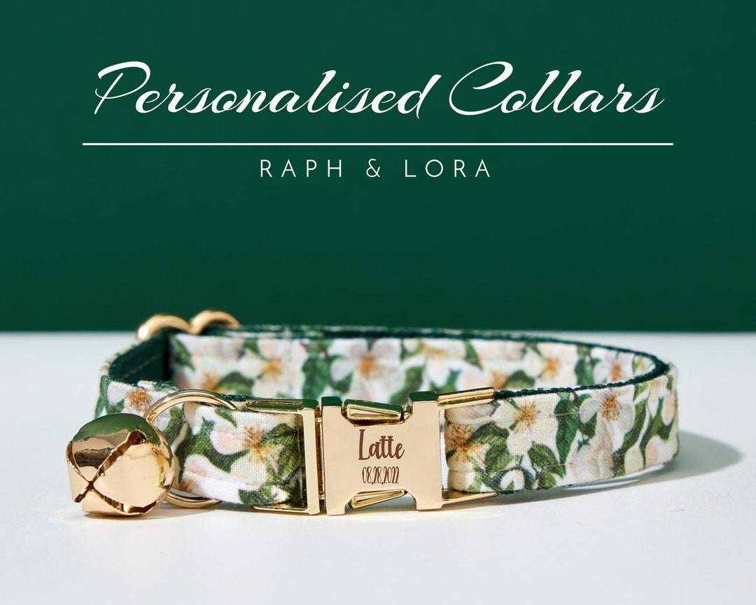 Handmade Jasmine Floral Cat Collar Set,personalized Kitten Collar Leash ...