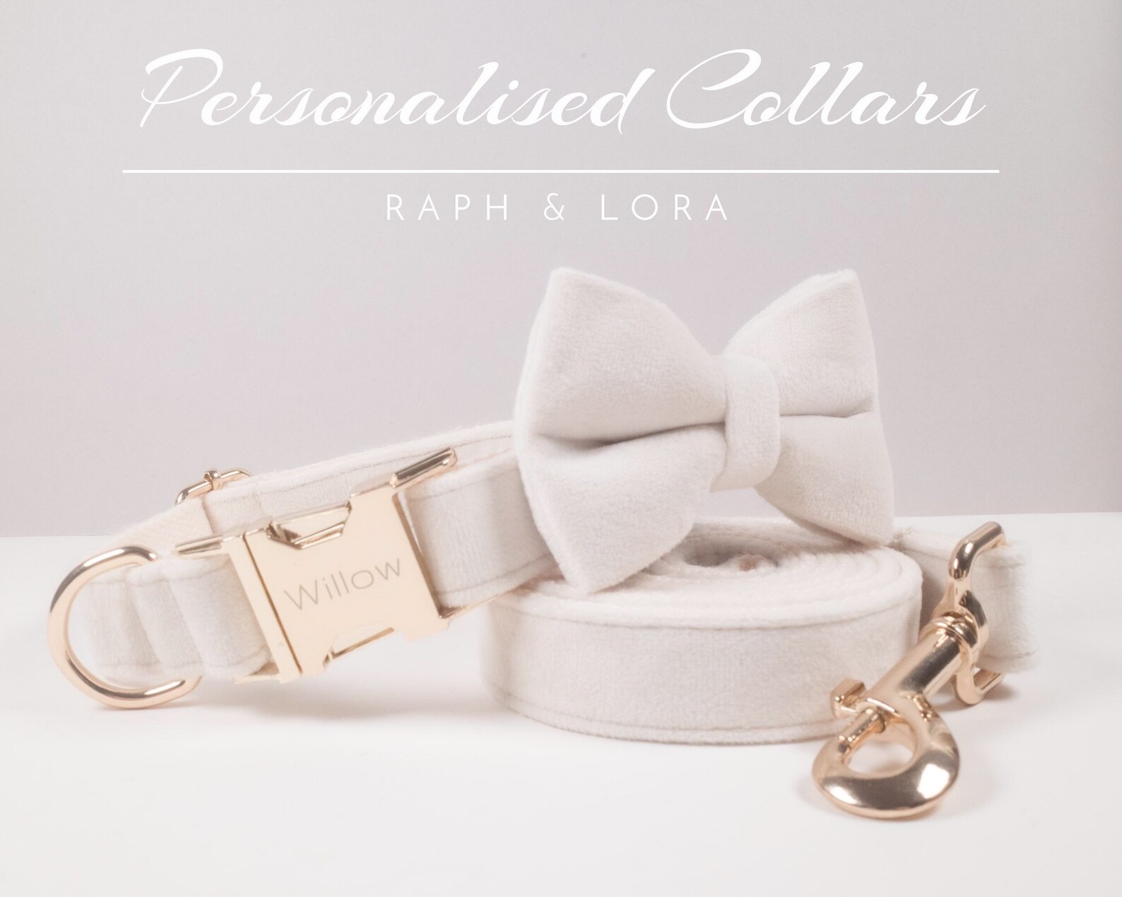 Personalized White Dog Collar and Leash Set,fancy Puppy Walking Set ...