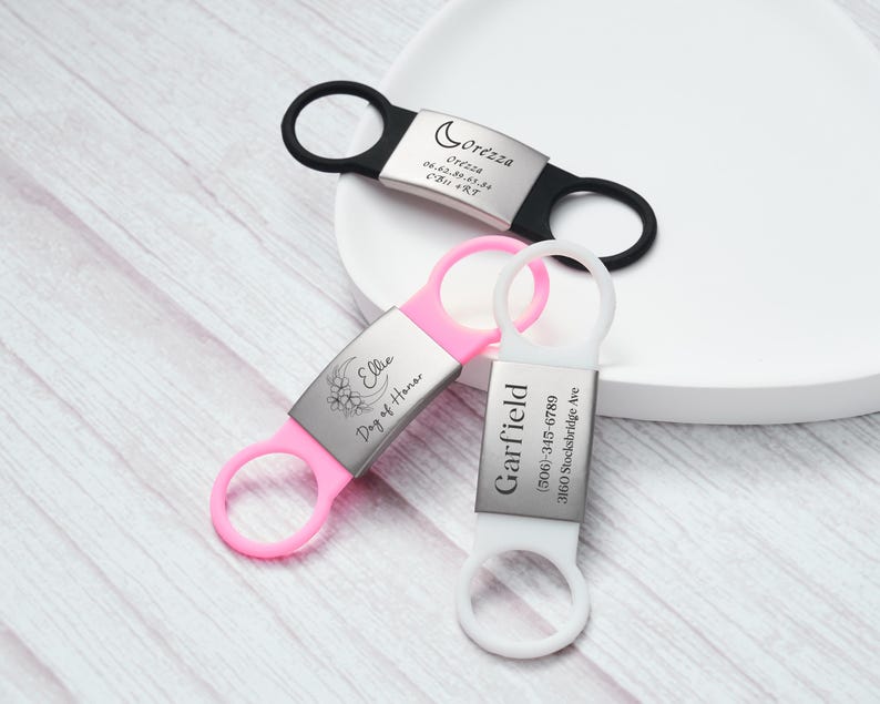 Engraved Detachable Name Tag for Dog Collar,personalized Hardware Slide ...