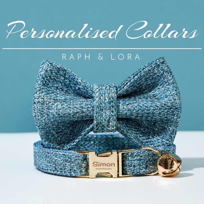 Tweed Bowtie Cat Collar - Etsy